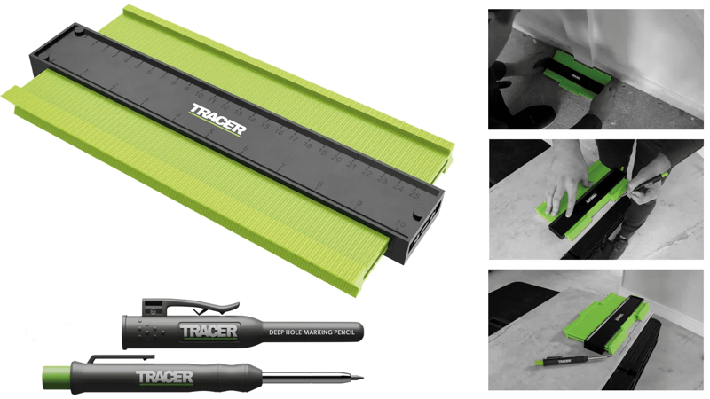 TRACER 250mm Contour Gauge w/ Deep Hole Construction Pencil