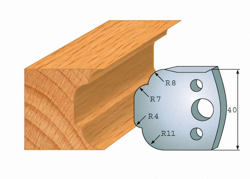 Profile knives No.023 - 2pcs Profile knives for milling heads made of ...