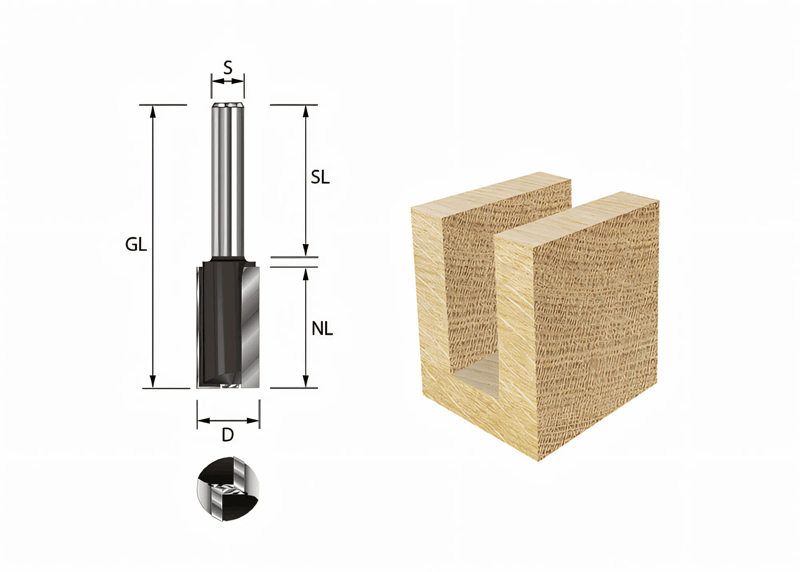 Slot cutter HM for recessing aluminium profiles D 17 mm