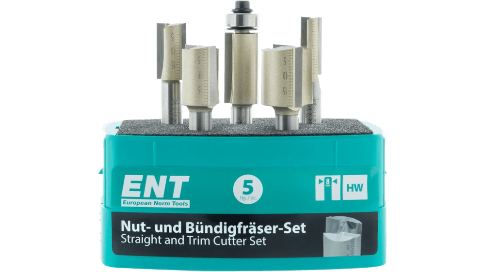 ENT Router cutter set for grooves and flush routing- 5 pieces